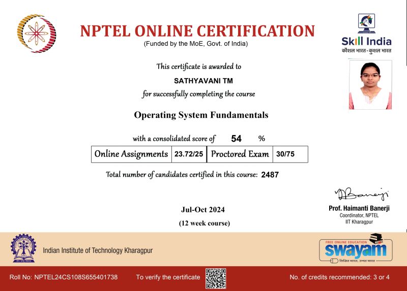 I got an online certification in Operating System Fundamentals through ... I got an online certification in Operating System Fundamentals through ...