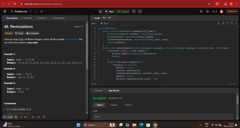 Namasivayam M on LinkedIn: Permutations On Leetcode Here I am ... Namasivayam M on LinkedIn: Permutations On Leetcode Here I am ...