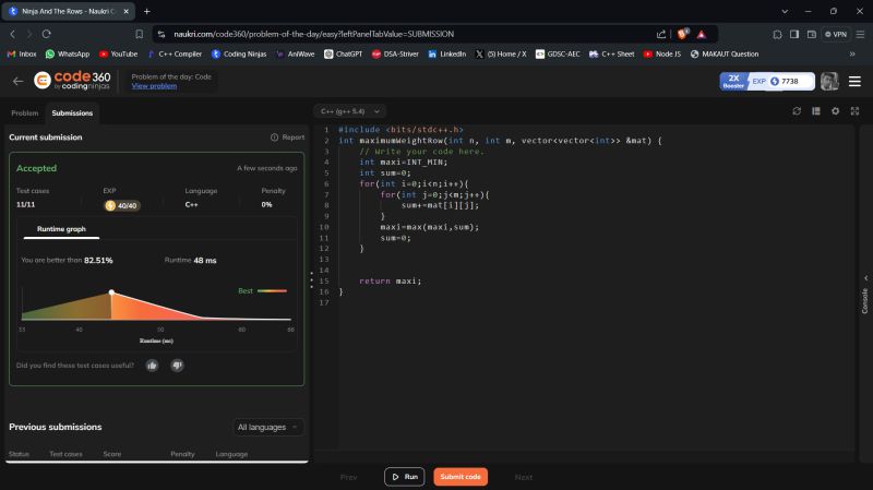 Ninja and the Rows: A Matrix Problem | Sujal Barnwal posted on the ... Ninja and the Rows: A Matrix Problem | Sujal Barnwal posted on the ...