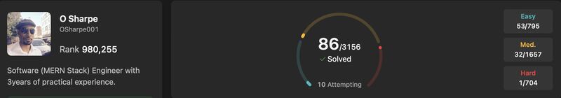 Omari S. on LinkedIn: Finally broke past the LeetCode 1million-rank ... Omari S. on LinkedIn: Finally broke past the LeetCode 1million-rank ...