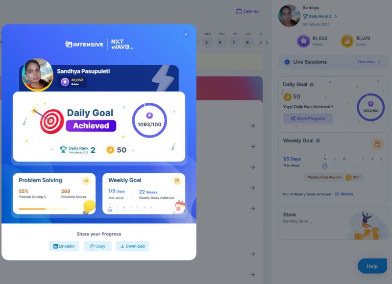 #Day75 of the #100daysofcodechallenge by NxtWave | Sandhya Pasupuleti #Day75 of the #100daysofcodechallenge by NxtWave | Sandhya Pasupuleti