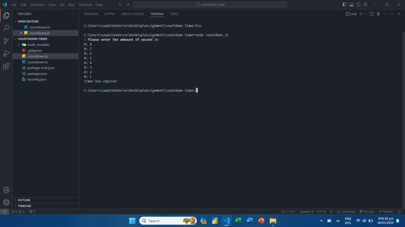 Countdown timer project using Date Module. | Ayesha Adnan Countdown timer project using Date Module. | Ayesha Adnan