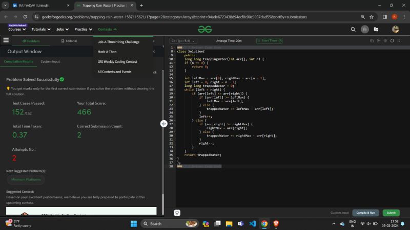 RAJ YADAV on LinkedIn: #100daysofcode #gfg #leetcode RAJ YADAV on LinkedIn: #100daysofcode #gfg #leetcode