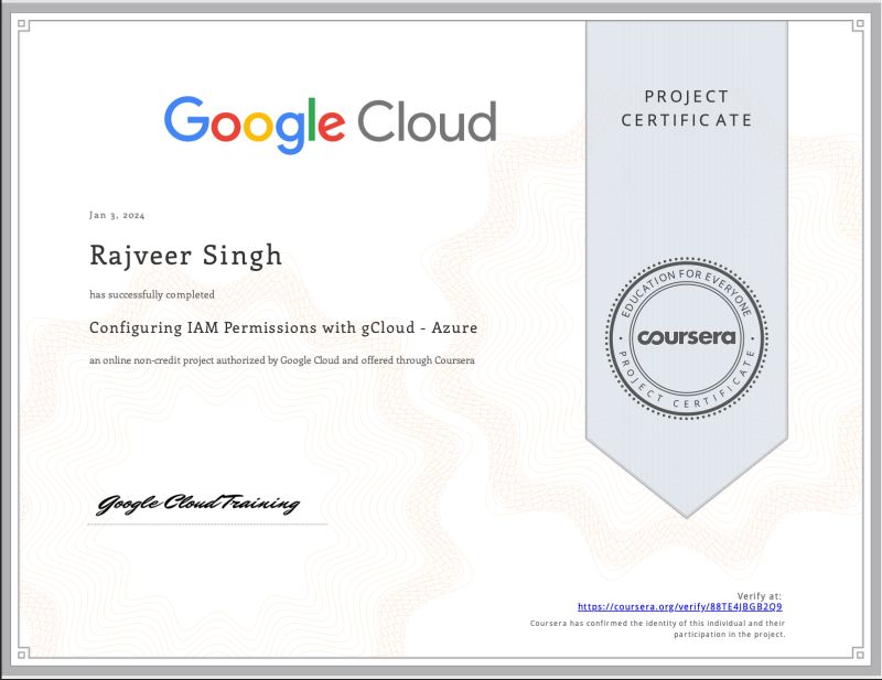 Rajveer Singh on LinkedIn: I completed Configuring IAM Permissions with ... Rajveer Singh on LinkedIn: I completed Configuring IAM Permissions with ...