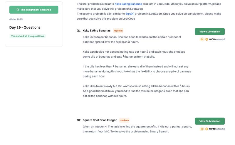 #100daysofcode #leetcode #binarysearch #newtonschool… | Aditya Raj #100daysofcode #leetcode #binarysearch #newtonschool… | Aditya Raj