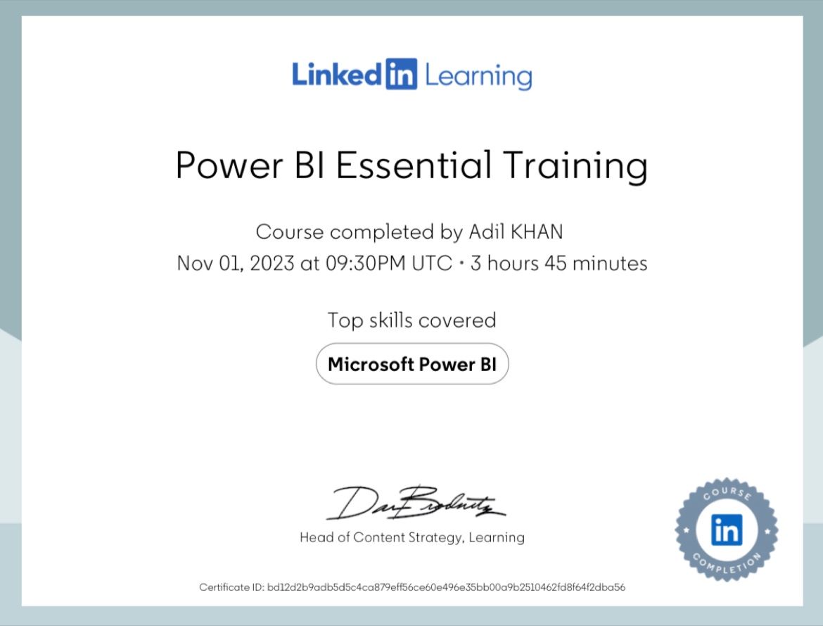 Adil khan on LinkedIn: #linkedinlearning #powerbi #dataanalysis Adil khan on LinkedIn: #linkedinlearning #powerbi #dataanalysis