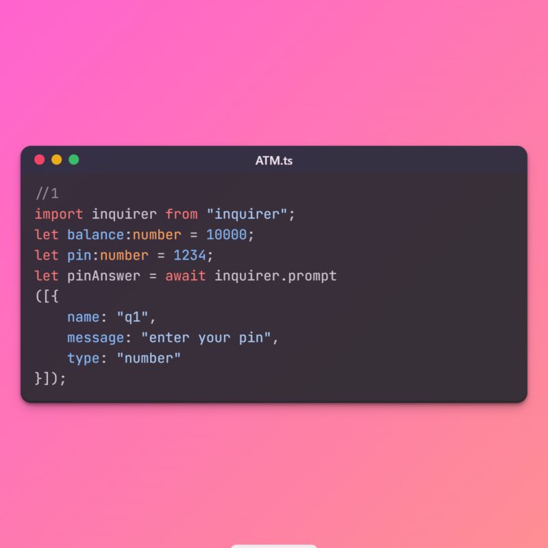🚀ATM Machine using Typescript🚀 One month into typescript and… | Ahsan ... 🚀ATM Machine using Typescript🚀 One month into typescript and… | Ahsan ...