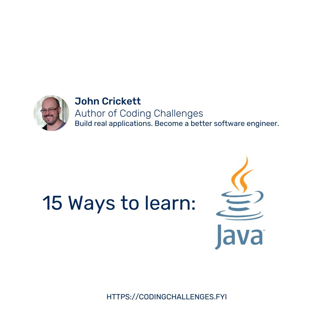 John Crickett on LinkedIn: 15 ways to learn Java: 1. Read: The Official ... John Crickett on LinkedIn: 15 ways to learn Java: 1. Read: The Official ...