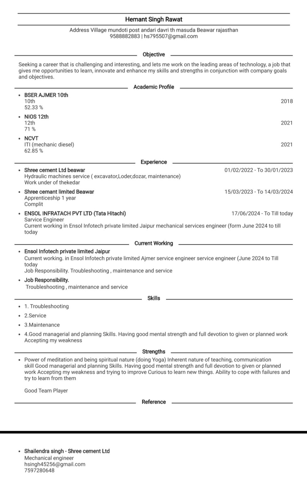 I am Sharing my resume for your consideration for the position of ... I am Sharing my resume for your consideration for the position of ...
