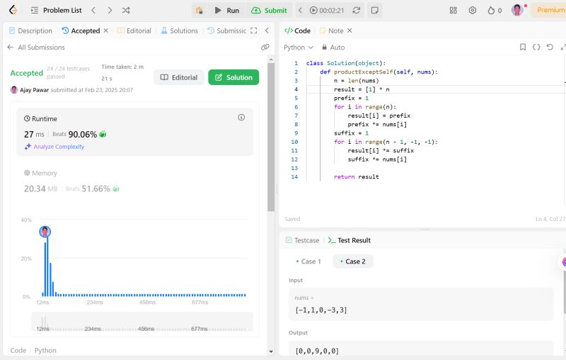 Solved Leetcode 238: Product of Array Except Self in O(n) time | Ajay ... Solved Leetcode 238: Product of Array Except Self in O(n) time | Ajay ...