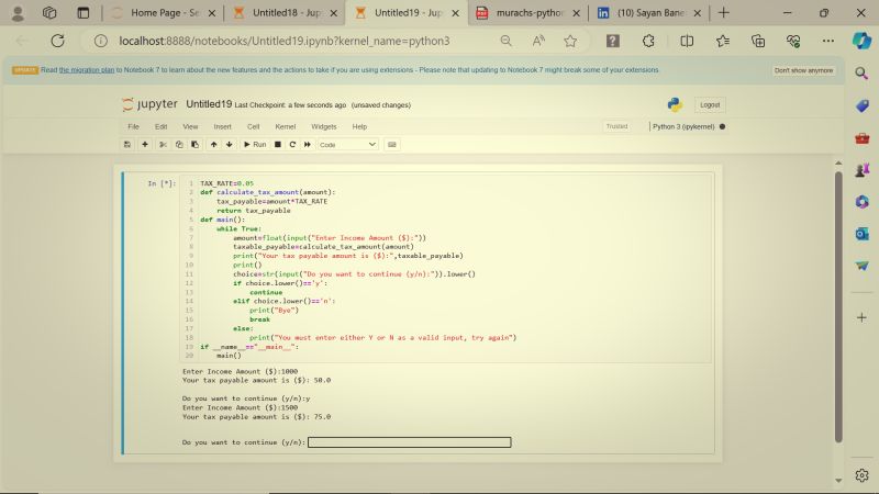 Python program for calculating tax based on 5% flat rate | Sayan ... Python program for calculating tax based on 5% flat rate | Sayan ...
