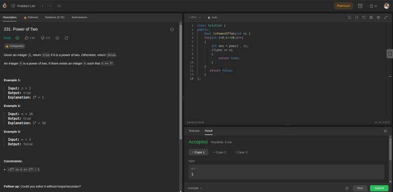 #leetcodechallenge: Power of Two in C++ | Nitish Mandal posted on the ... #leetcodechallenge: Power of Two in C++ | Nitish Mandal posted on the ...