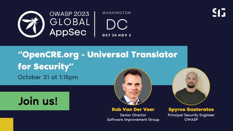 OWASP 2023 Global AppSec Washington, DC: OpenCRE.org - Universal ... OWASP 2023 Global AppSec Washington, DC: OpenCRE.org - Universal ...