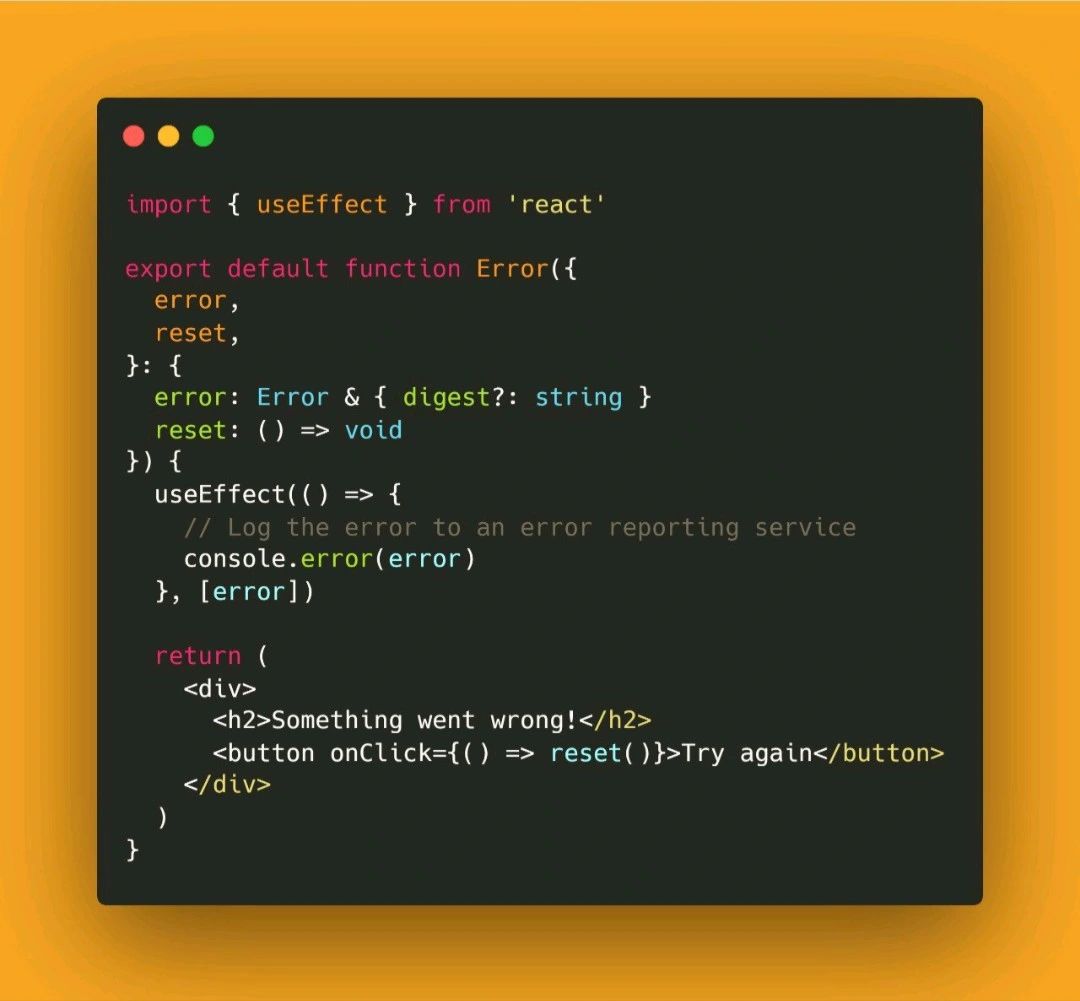 Elyas Hanafi on LinkedIn: #react #nextjs #errorhandling #webdev #codingtips Elyas Hanafi on LinkedIn: #react #nextjs #errorhandling #webdev #codingtips
