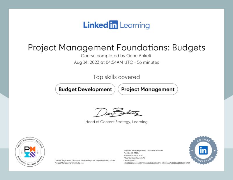 Oche Ankeli on LinkedIn: Certificate of Completion Oche Ankeli on LinkedIn: Certificate of Completion