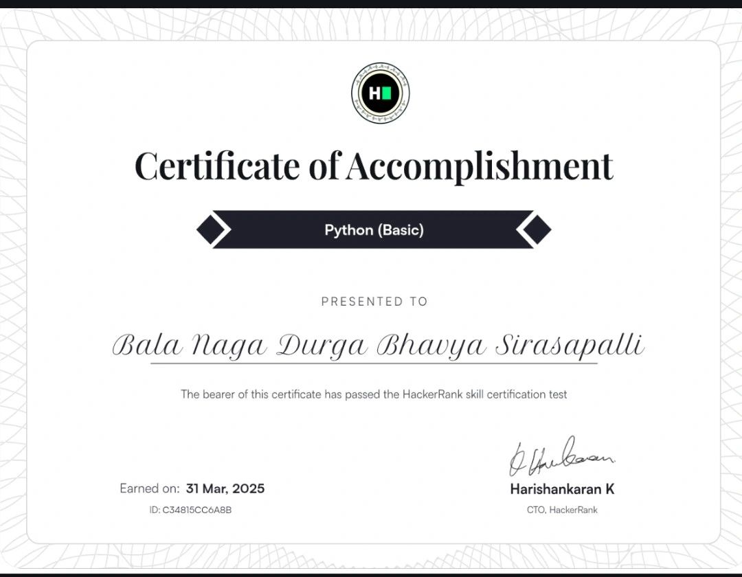 #python #techskills #coding #hackerrank | Sirasapalli Bala Naga Durga ... #python #techskills #coding #hackerrank | Sirasapalli Bala Naga Durga ...