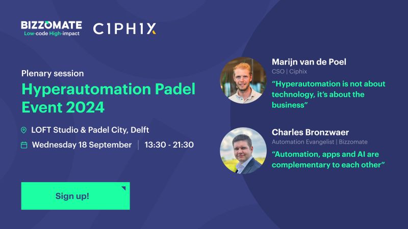Bizzomate op LinkedIn: Hyperautomation Padel Event 2024 - Ciphix Bizzomate op LinkedIn: Hyperautomation Padel Event 2024 - Ciphix