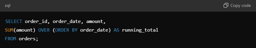 Ghizlen LOMRI on LinkedIn: Calculating Running Totals in SQL Ghizlen LOMRI on LinkedIn: Calculating Running Totals in SQL