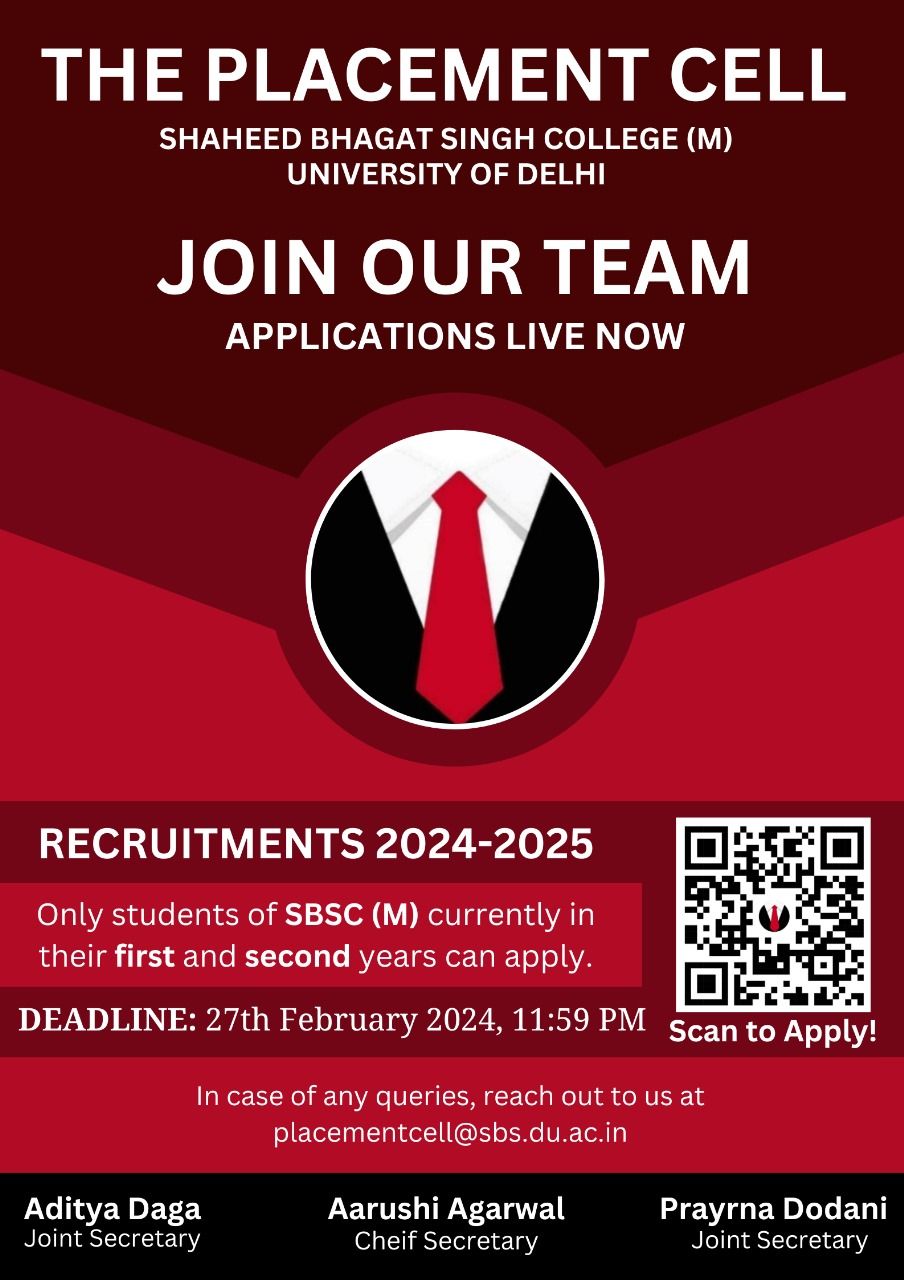 The Placement Cell, Shaheed Bhagat Singh College on LinkedIn: The ... The Placement Cell, Shaheed Bhagat Singh College on LinkedIn: The ...