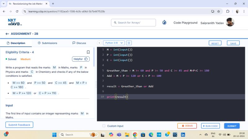 Saipranith Chigiri on LinkedIn: #nxtwave #python #codingjourney # ... Saipranith Chigiri on LinkedIn: #nxtwave #python #codingjourney # ...