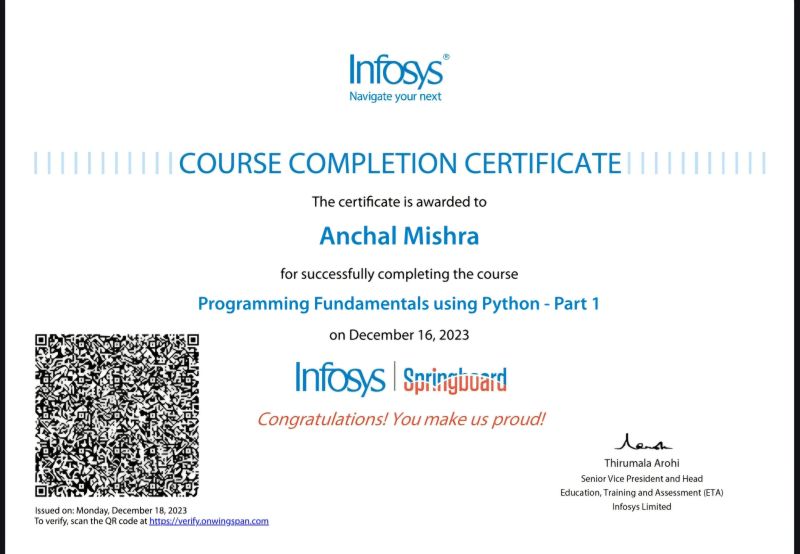 Anchal Mishra on LinkedIn: #learningneverstops #python #programming # ... Anchal Mishra on LinkedIn: #learningneverstops #python #programming # ...