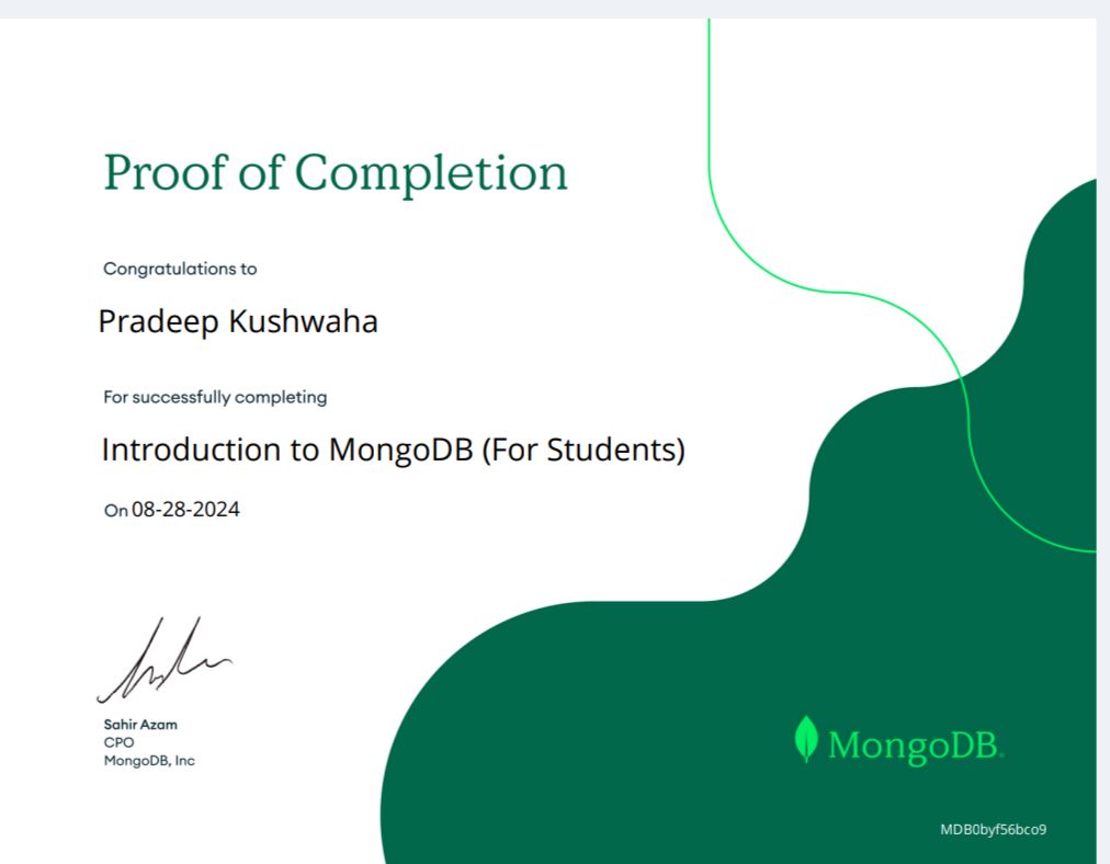 PRADEEP KUSHWAHA on LinkedIn: Introduction to MongoDB PRADEEP KUSHWAHA on LinkedIn: Introduction to MongoDB
