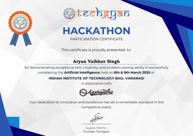 #ai #python #hackathon #learning #iitbhu #teamwork | Aryan Vaibhav Singh #ai #python #hackathon #learning #iitbhu #teamwork | Aryan Vaibhav Singh