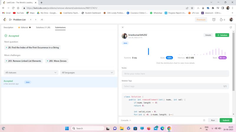 kiran kumari on LinkedIn: Problem - Remove Element Platform - leetcode ... kiran kumari on LinkedIn: Problem - Remove Element Platform - leetcode ...