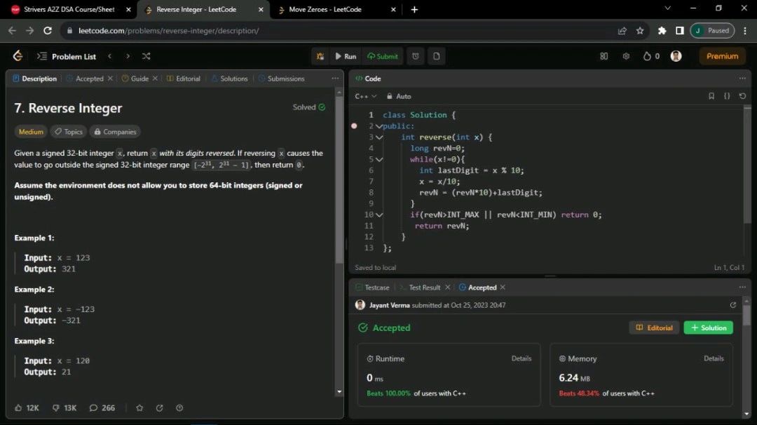 Jayant Verma on LinkedIn: #dsa #coding #consistency Jayant Verma on LinkedIn: #dsa #coding #consistency