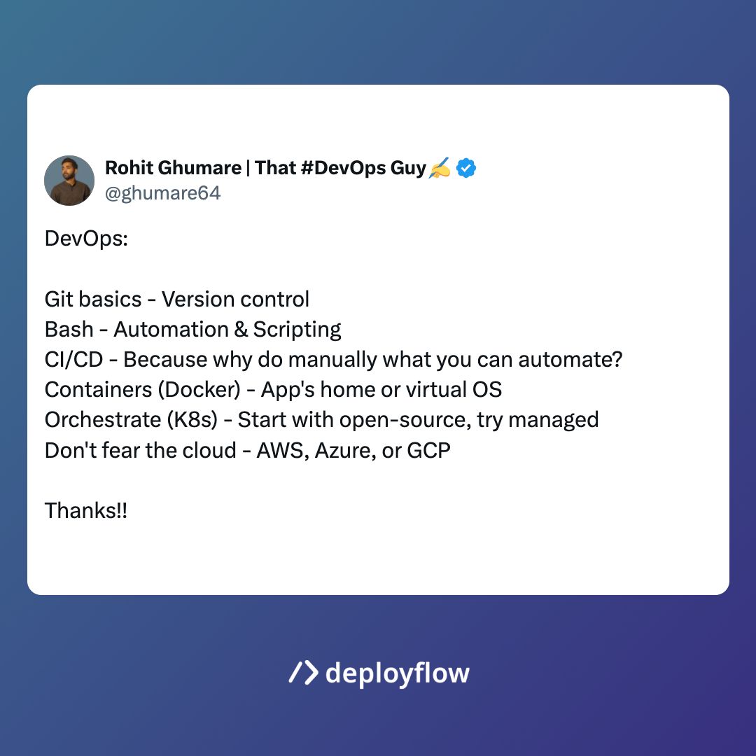 Deployflow on LinkedIn: #devops #devopscommunity Deployflow on LinkedIn: #devops #devopscommunity