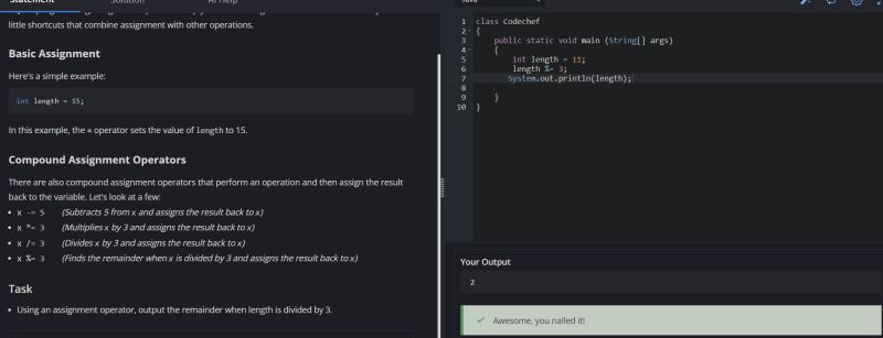 Sushmitha .V on LinkedIn: #java #codechef #basicoperators # ... Sushmitha .V on LinkedIn: #java #codechef #basicoperators # ...