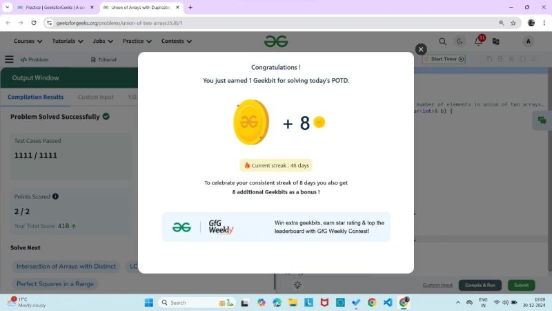 Ajeet Kumar on LinkedIn: #160days #geeksforgeeks #46day #160day #array ... Ajeet Kumar on LinkedIn: #160days #geeksforgeeks #46day #160day #array ...