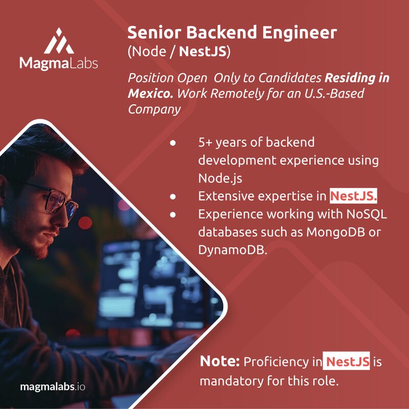 Carlos Flores on LinkedIn: #nodejs #nestjs #remotejobs #nowhiring #techjobs Carlos Flores on LinkedIn: #nodejs #nestjs #remotejobs #nowhiring #techjobs
