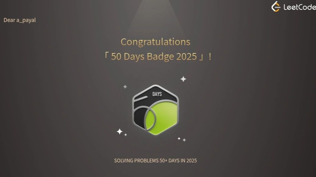#leetcode #dsa #100daysofcode #continuouslearning | Payal Abhale #leetcode #dsa #100daysofcode #continuouslearning | Payal Abhale