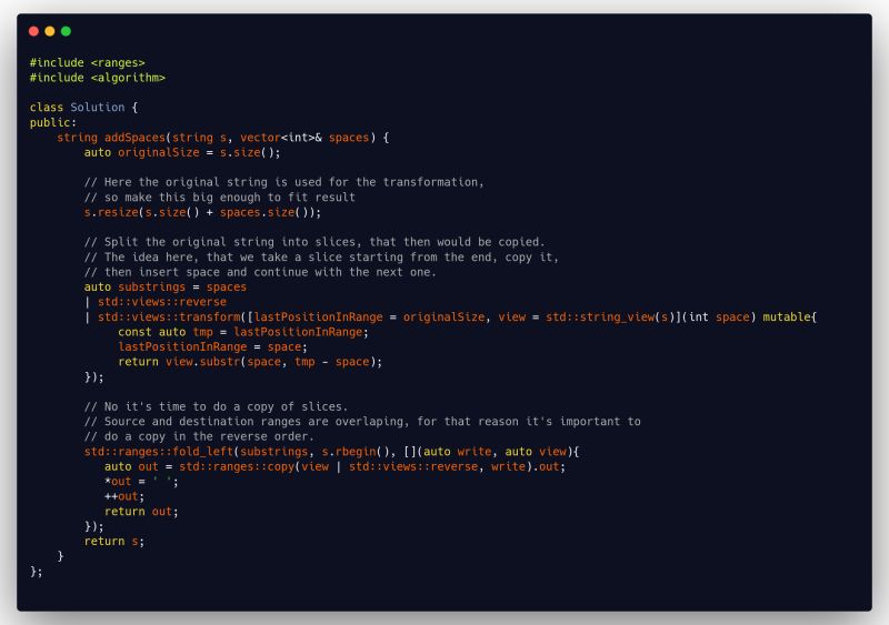 Nikolai Kutiavin on LinkedIn: #cpp #cpp20 #leetcode #stringmanipulation ... Nikolai Kutiavin on LinkedIn: #cpp #cpp20 #leetcode #stringmanipulation ...
