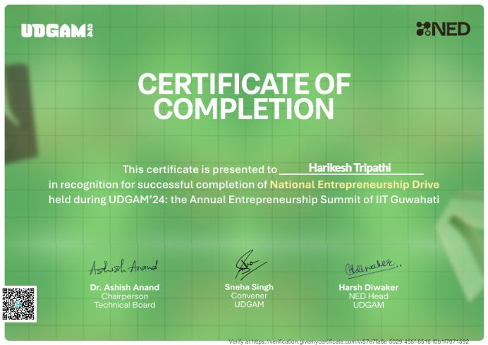 Harikesh Tripathi on LinkedIn: #iitguwahati #udgam24 #entrepreneurship Harikesh Tripathi on LinkedIn: #iitguwahati #udgam24 #entrepreneurship