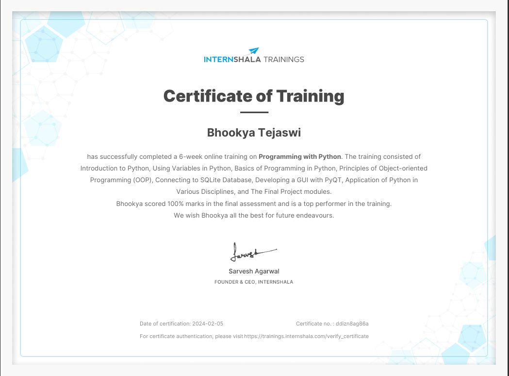Bhookya Tejaswi on LinkedIn: #pythonprogramming #nsdc #skillindia # ... Bhookya Tejaswi on LinkedIn: #pythonprogramming #nsdc #skillindia # ...