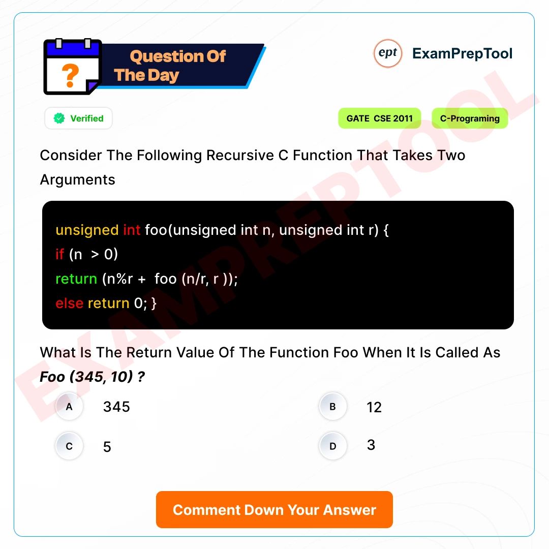 #gate2025 #programminginc #exampreptool #dailypractice | ExamPrepTool #gate2025 #programminginc #exampreptool #dailypractice | ExamPrepTool