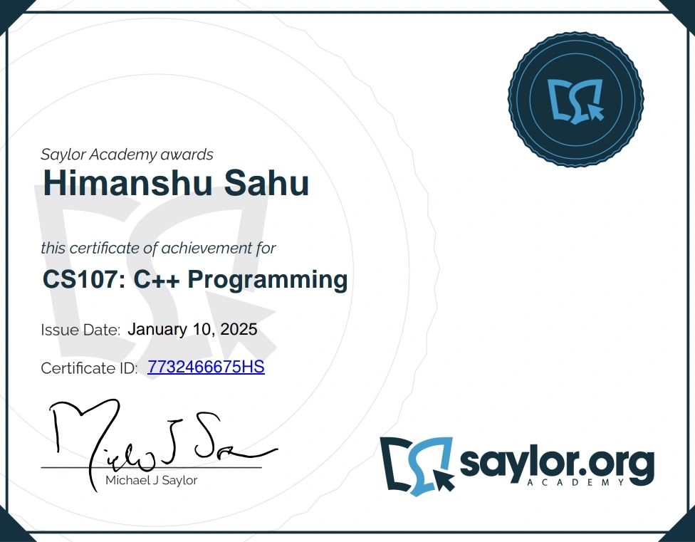 #cplusplus #programming #sayloracademy #learning | Himanshu Sahu #cplusplus #programming #sayloracademy #learning | Himanshu Sahu