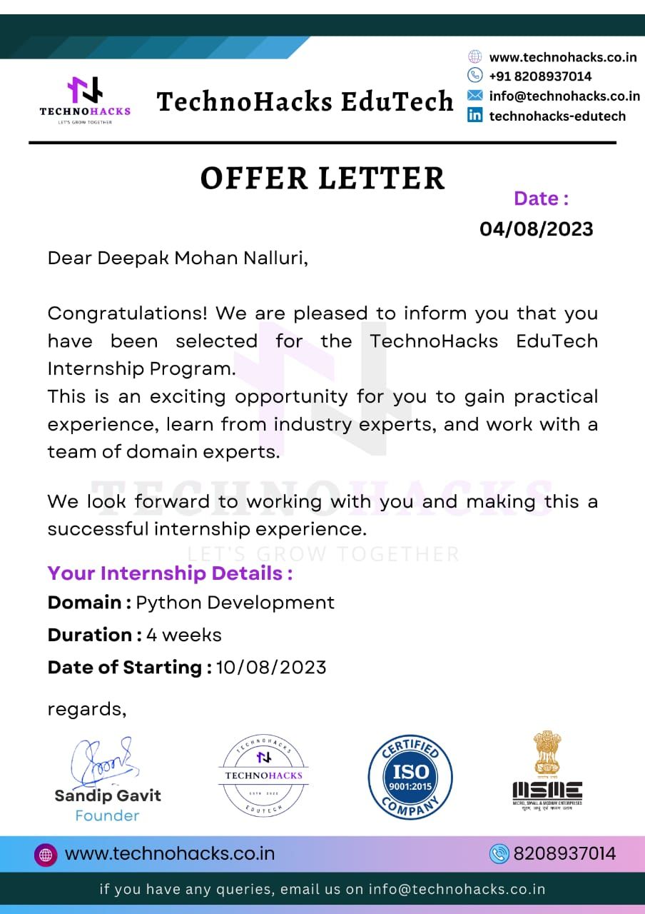 Deepak Mohan on LinkedIn: #technohacksedutech #mr #python Deepak Mohan on LinkedIn: #technohacksedutech #mr #python