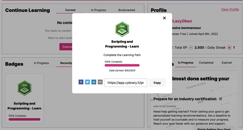 Earned Scripting and Programming badge! | Yassine Benmansour posted on ... Earned Scripting and Programming badge! | Yassine Benmansour posted on ...