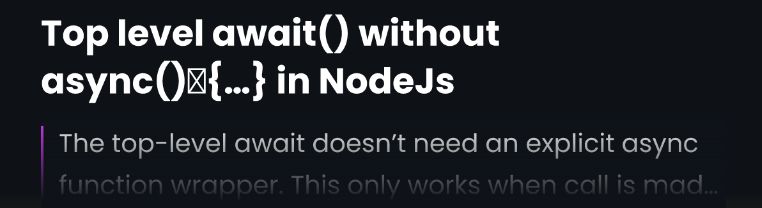 Parin Chaudhari on LinkedIn: #javascript #keeplearning #toplevelawait # ... Parin Chaudhari on LinkedIn: #javascript #keeplearning #toplevelawait # ...