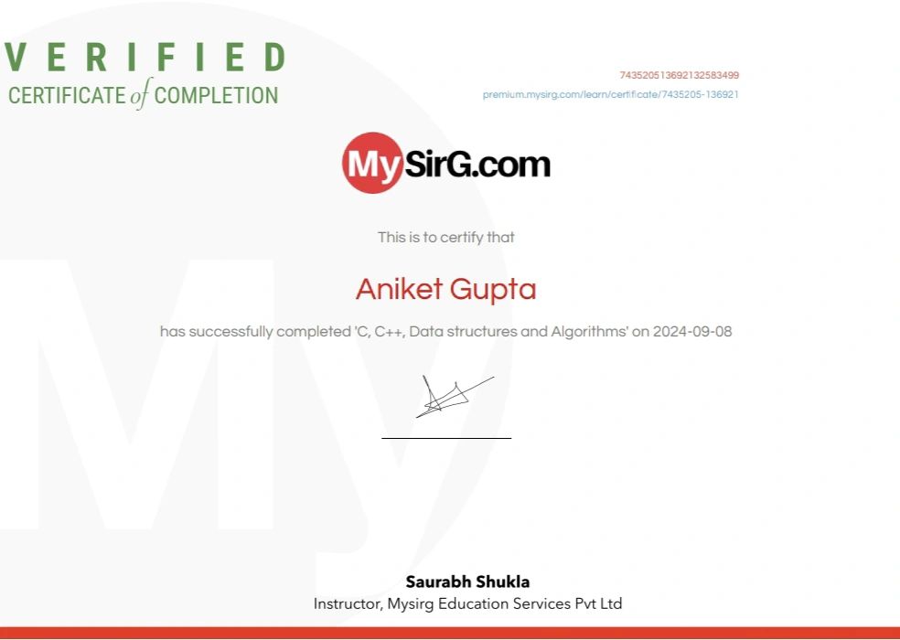 Aniket Gupta on LinkedIn: #mysirg #dsa #techcommunity #programming #c # ... Aniket Gupta on LinkedIn: #mysirg #dsa #techcommunity #programming #c # ...