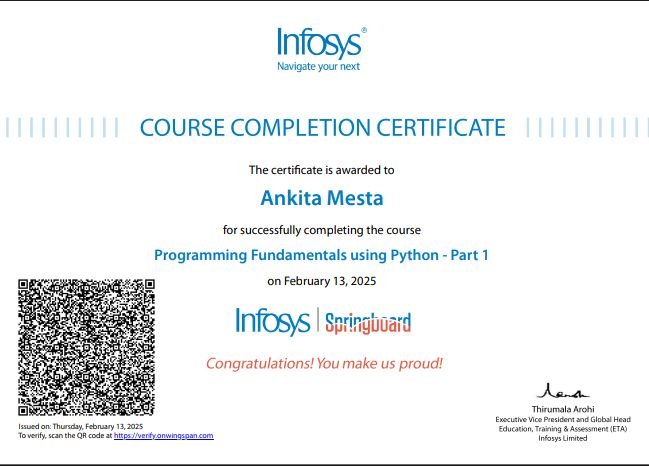 #python #programming #infosysspringboard #learning #achievement #coding ... #python #programming #infosysspringboard #learning #achievement #coding ...