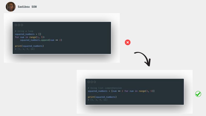 Sadibou SOW on LinkedIn: Python Tip: List Comprehensions – A Cleaner ... Sadibou SOW on LinkedIn: Python Tip: List Comprehensions – A Cleaner ...