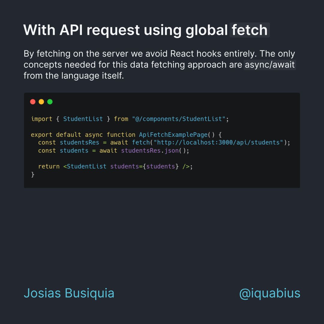 Josias Busiquia on LinkedIn: #react #datafetching #javascript # ... Josias Busiquia on LinkedIn: #react #datafetching #javascript # ...