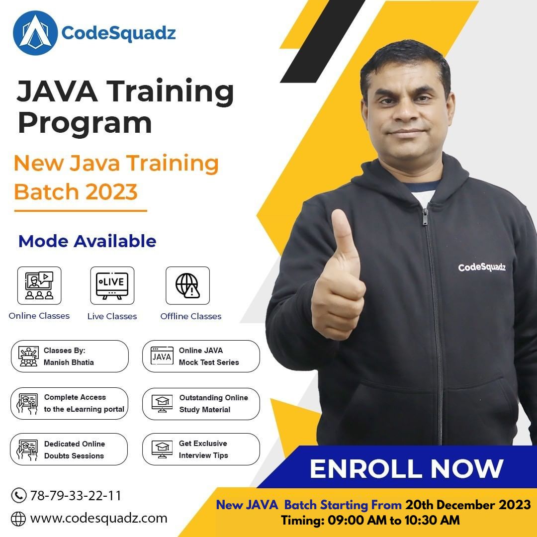 CodeSquadz on LinkedIn: #career #skills #javatraining #newbatch # ... CodeSquadz on LinkedIn: #career #skills #javatraining #newbatch # ...