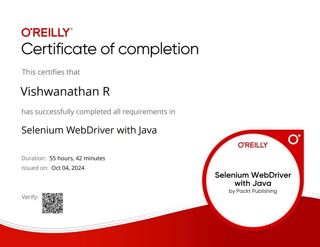 VISHWANATHAN R on LinkedIn: #selenium #java #automationtesting # ... VISHWANATHAN R on LinkedIn: #selenium #java #automationtesting # ...