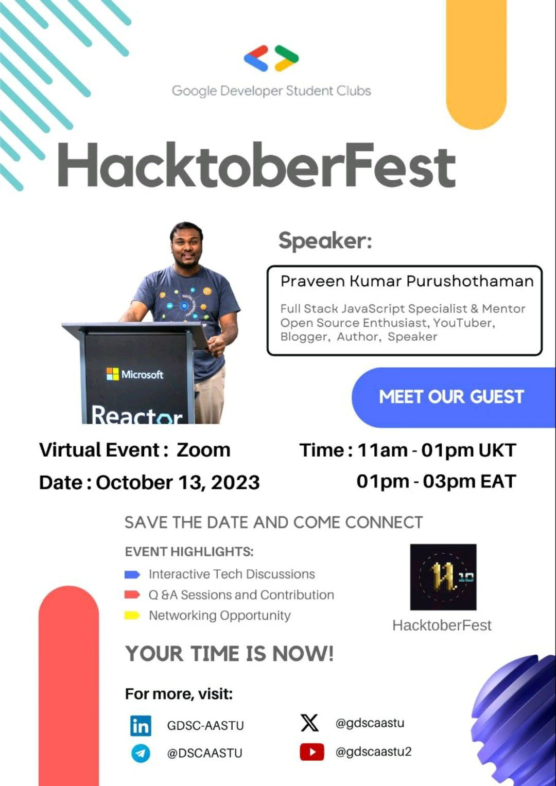 GDSC AASTU on LinkedIn: #gdsc #gdgaddis #praveenscience #hacktoberfest ... GDSC AASTU on LinkedIn: #gdsc #gdgaddis #praveenscience #hacktoberfest ...