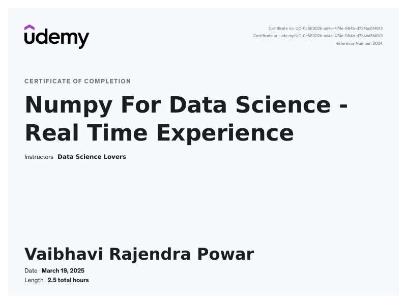 #numpy #datascience #python #machinelearning | Vaibhavi Powar #numpy #datascience #python #machinelearning | Vaibhavi Powar